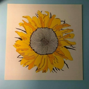 Vintage Sunflower Screen Print UNUSED Fabric - Etsy