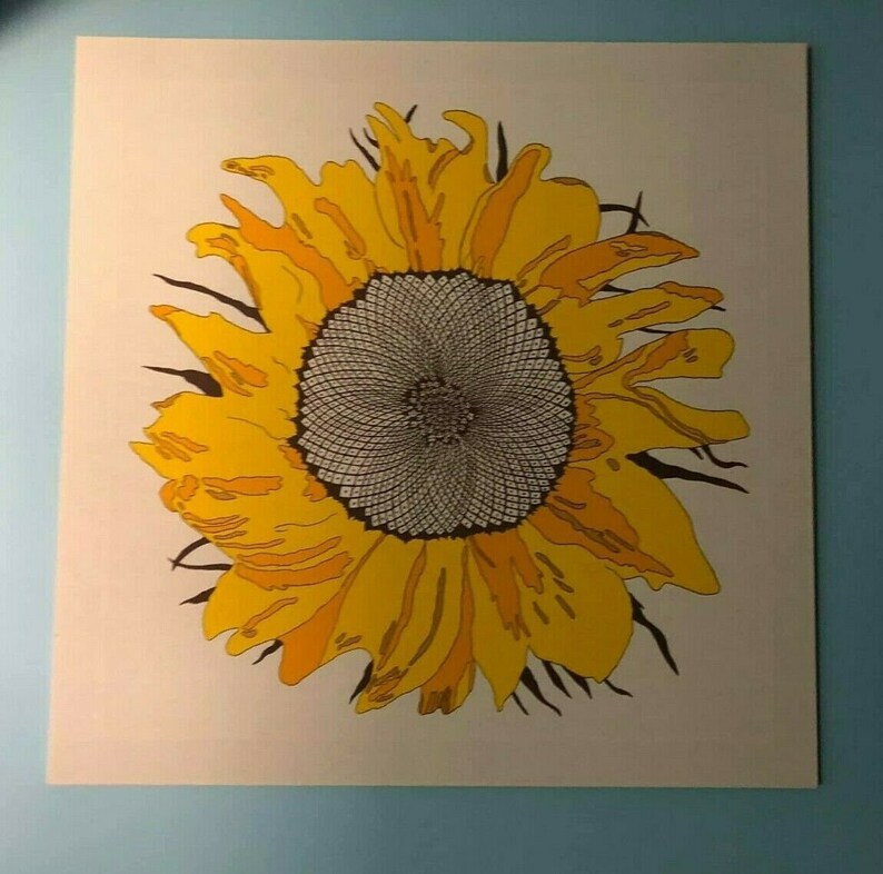 Vintage Sunflower Screen Print UNUSED Fabric - Etsy