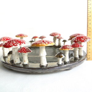 Ceramic Dish With Toadstool Decoration Toadstools Mushroom Pottery - Etsy