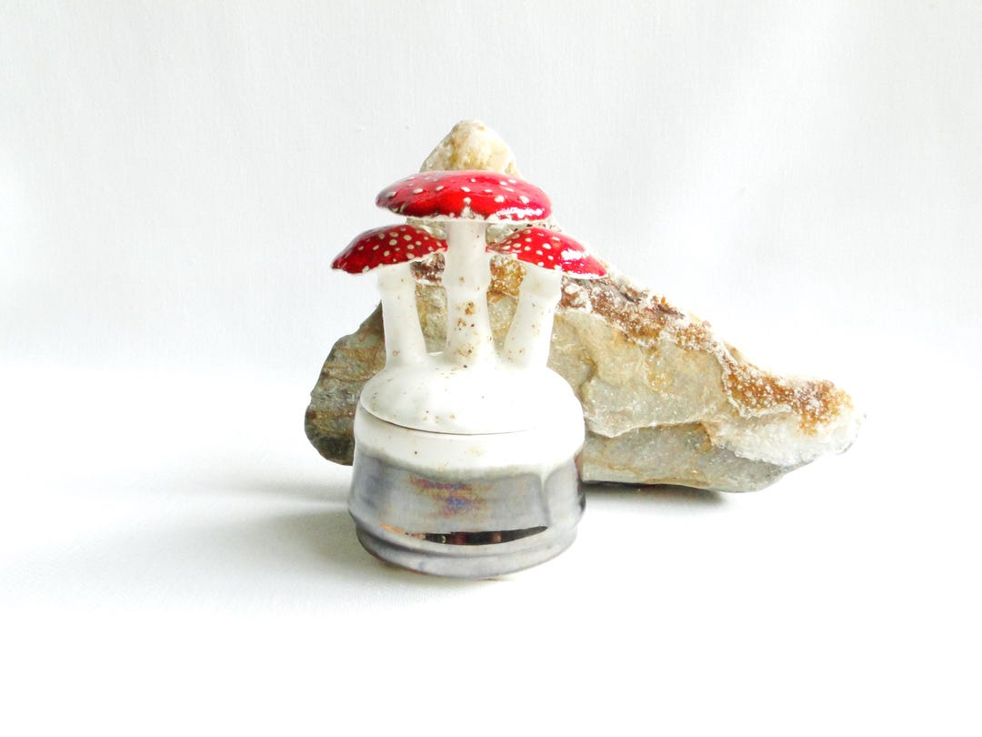 Handmade Ceramic Toadstool Box, Fly Agaric Ring Trinket Box - Etsy