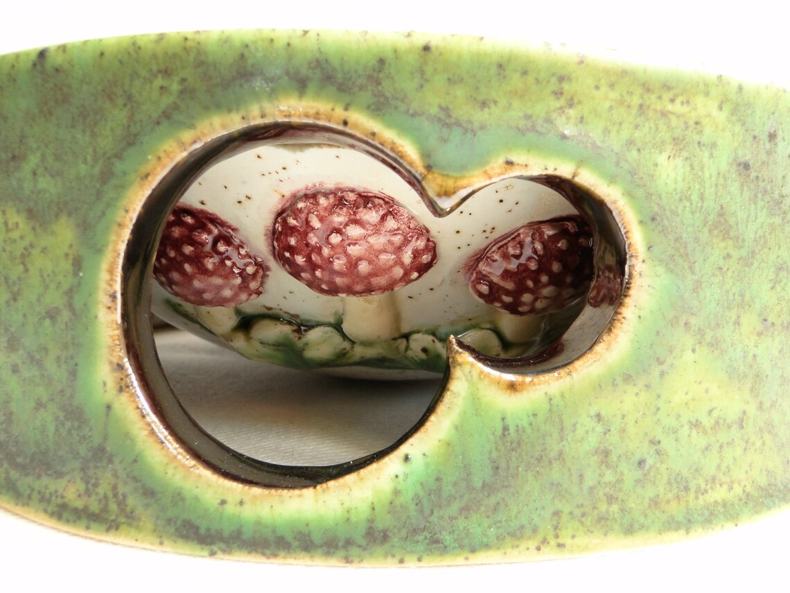 Ceramic Bowl With Toadstool Decoration Hand Thrown and Glazed | Etsy