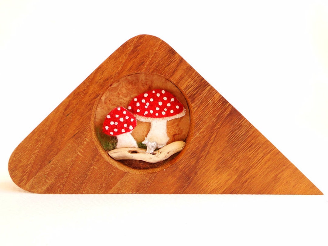 Hand Made Shadow Box With Embroidered Toadstools. - Etsy