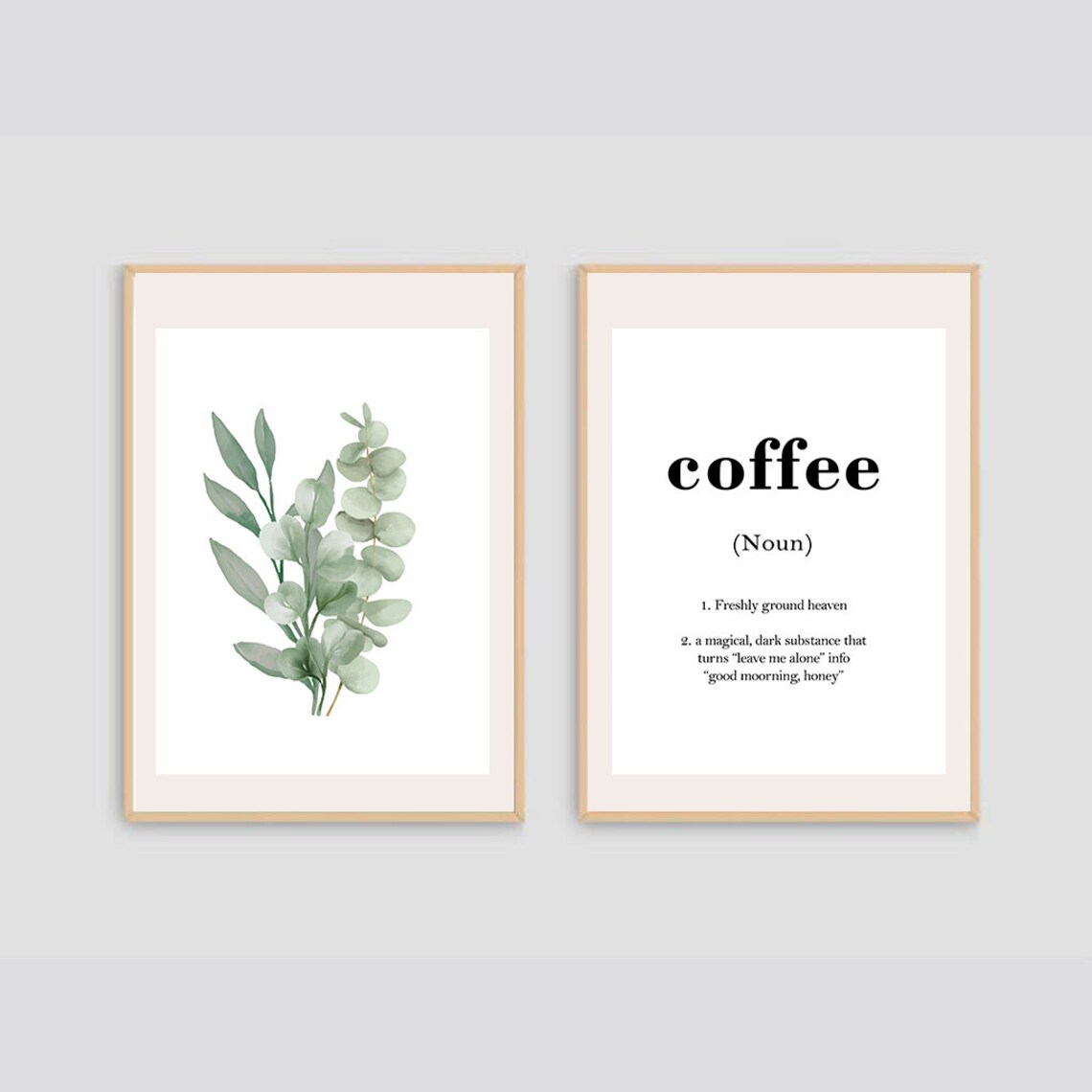Printable Kitchen Wall Art - Modern Coffee Poster Print - Coffee Noun ...