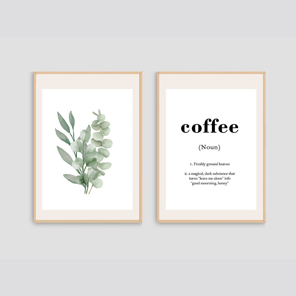 Printable Kitchen Wall Art Modern Coffee Poster Print Coffee Noun ...