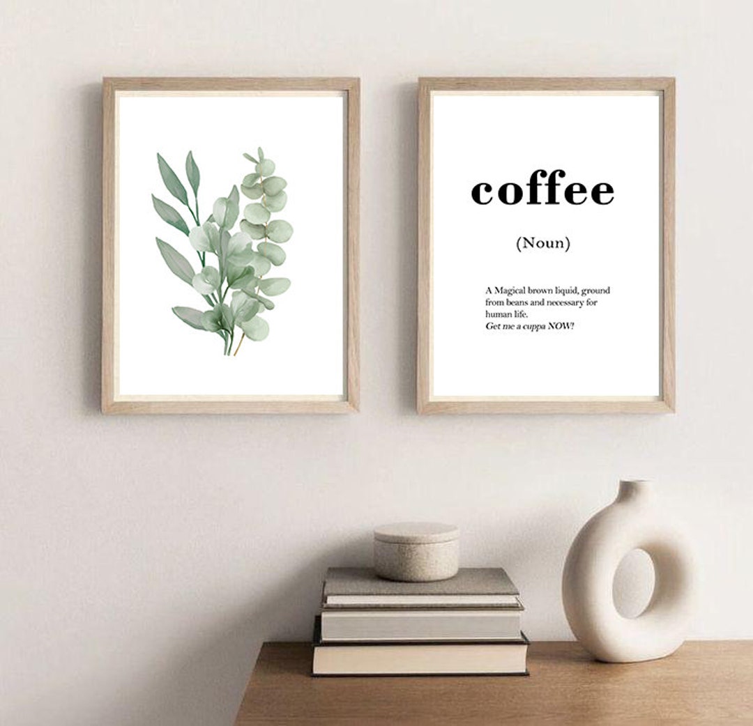 Printable Kitchen Wall Art - Modern Coffee Poster Print - Coffee Noun ...
