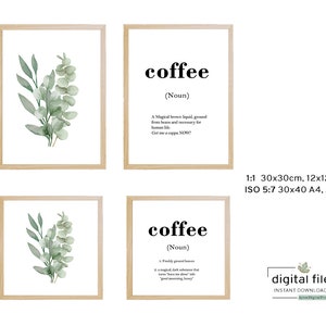 Printable Kitchen Wall Art - Modern Coffee Poster Print - Coffee Noun ...