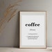 Printable Kitchen Wall Art - Modern Coffee Poster Print - Coffee Noun ...
