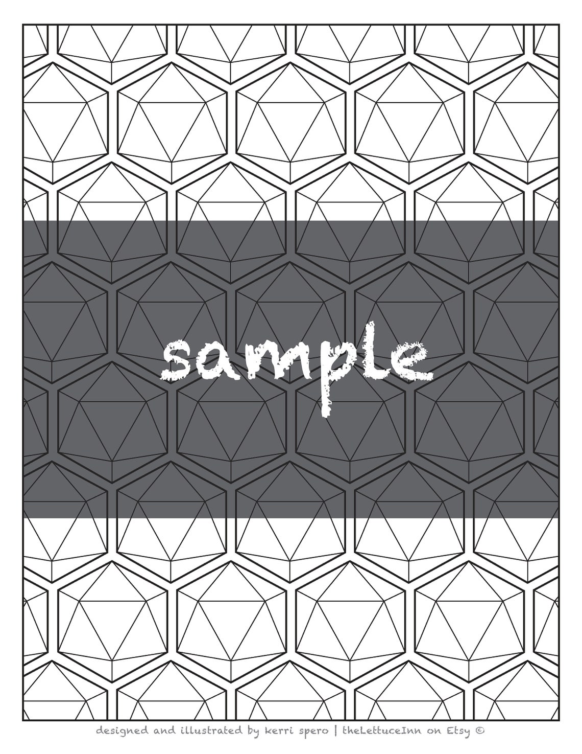 D&D Dice Coloring Page - D20 Icosahedron - Etsy