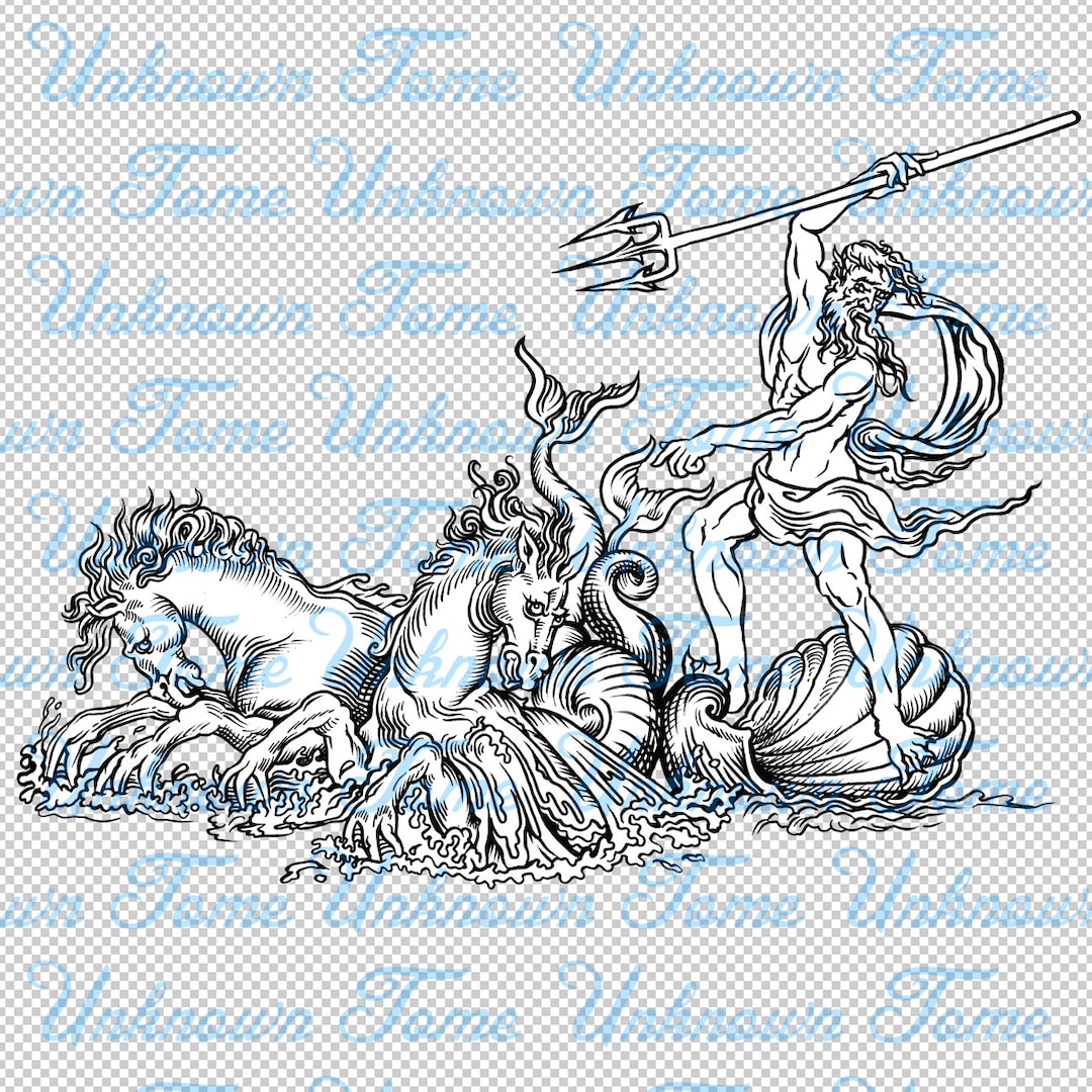 SEA, OCEANIC Sea GOD ~ Instant Digital Download Scrapbooking Coloring ...