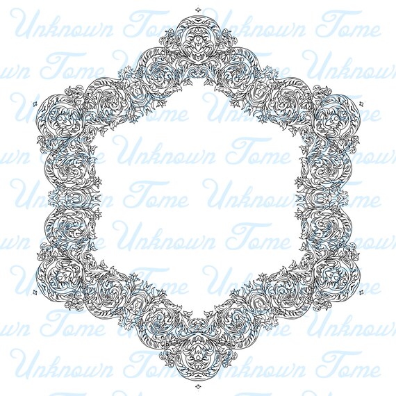 BORDER FLORAL EDGED Graphic Design Image Instant Digital | Etsy