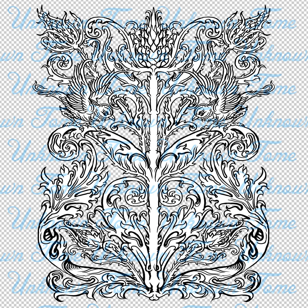 PLANTS, Thistle-esque ~ Graphic Design Image ~ Instant Digital Download ...