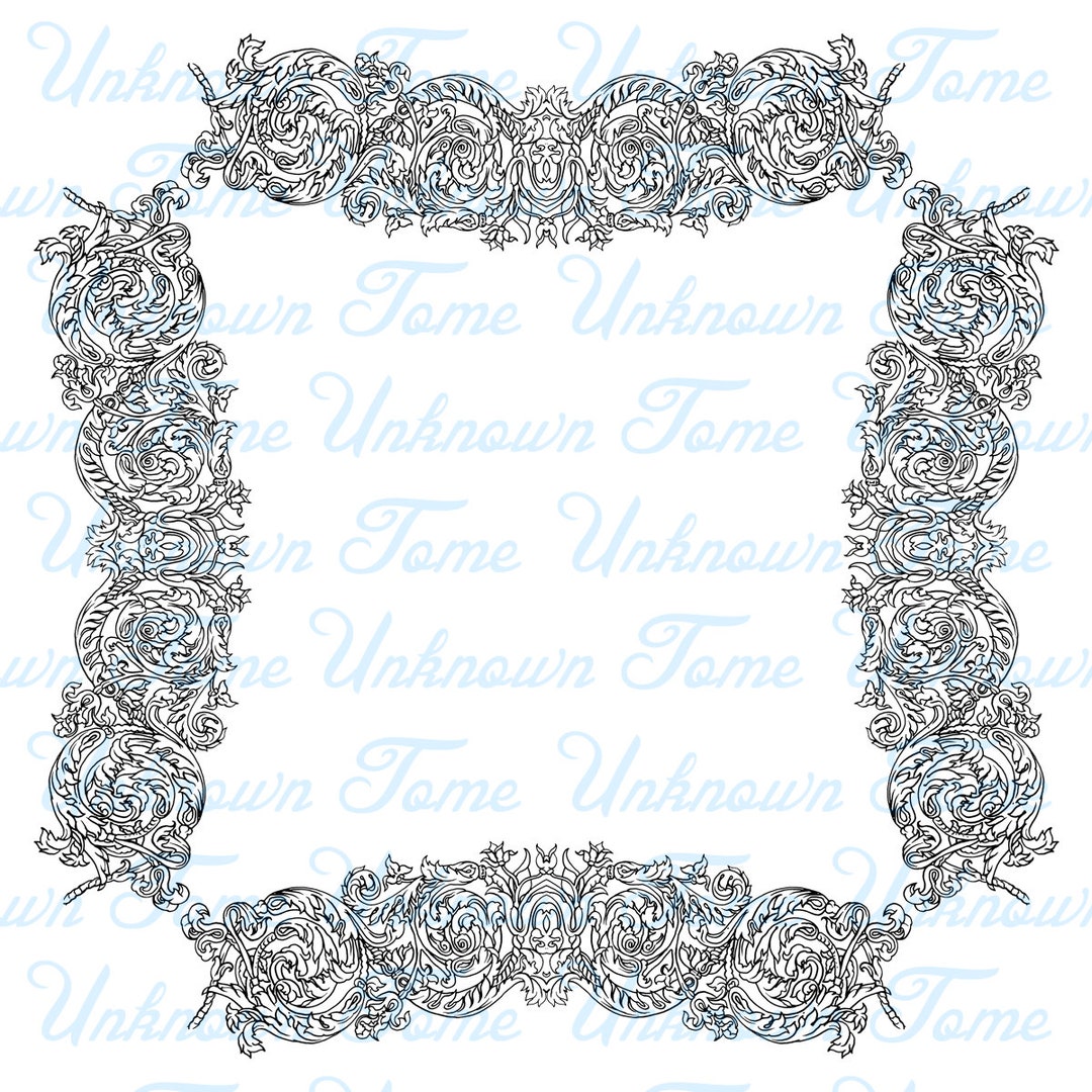 BORDER, FLORAL, PINCHED ~ Graphic Design Image ~ Instant Digital ...