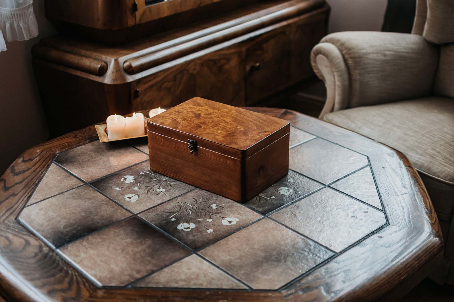 Brown Wooden Box With Clasp Lock,jewelry Box,ring Box,gift Ideas ...