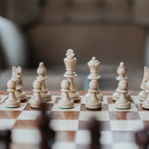 Original Tournament Chess Set No3, Inlaid Chess Board, Hand Curved ...