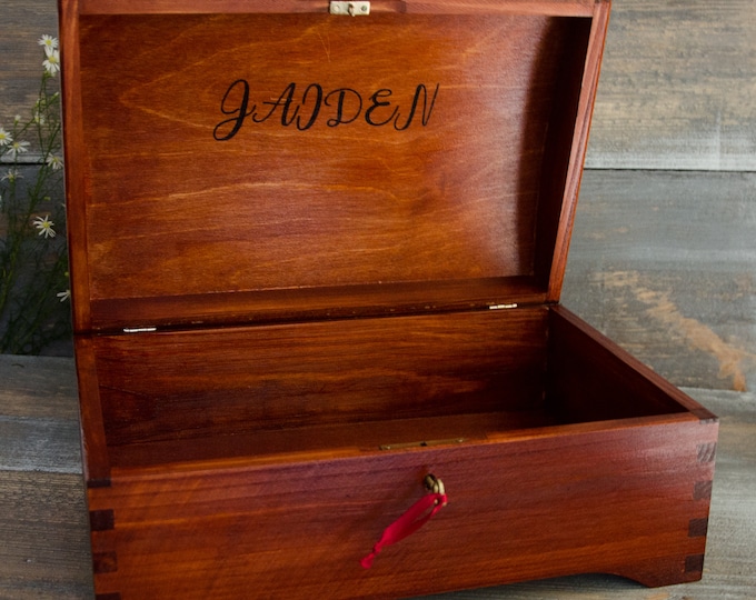 Wooden Box With Key Lockwith Your Textgift Ideasnatural | Etsy