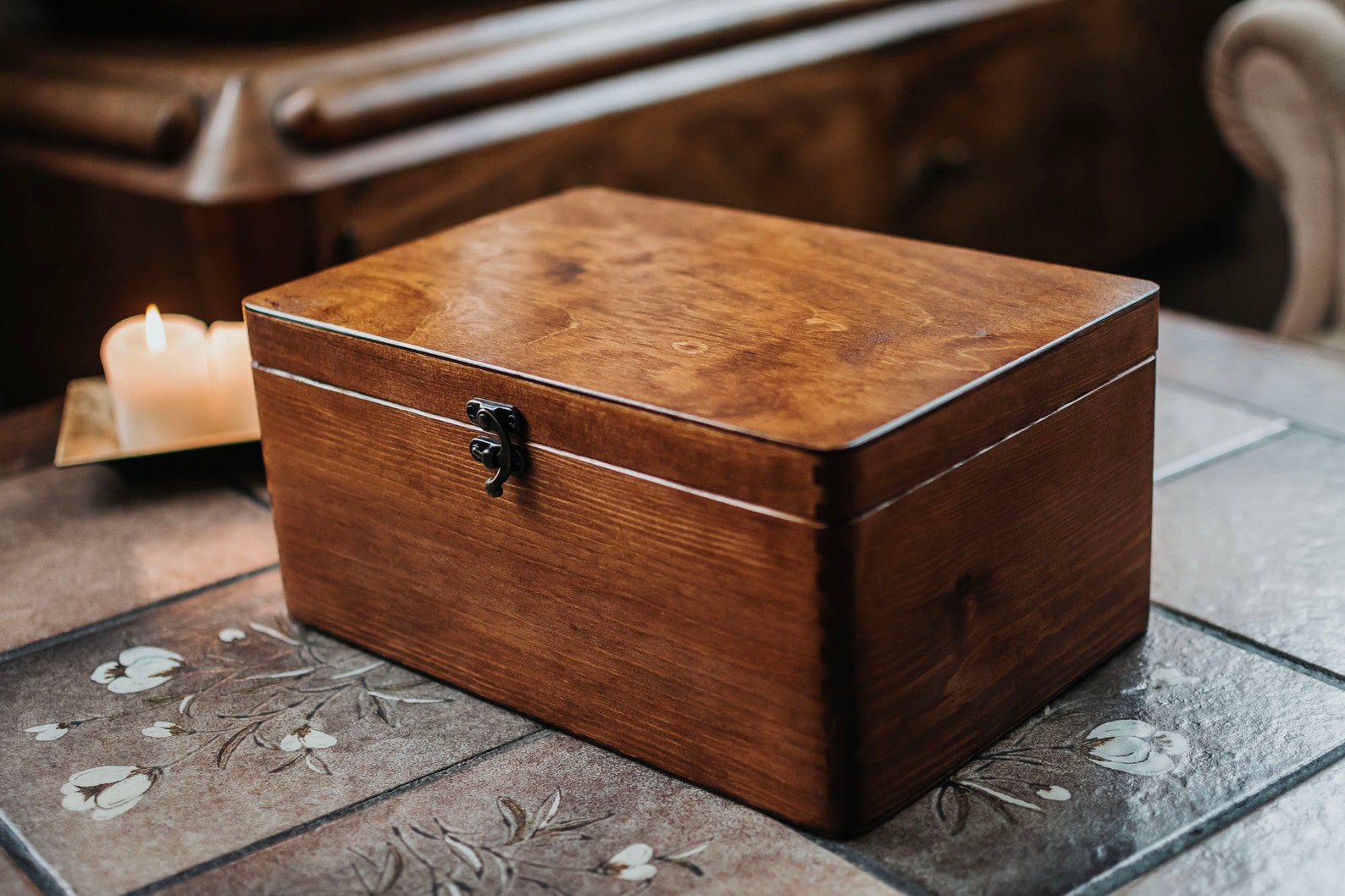 Brown Wooden Box With Clasp Lock,jewelry Box,ring Box,gift Ideas ...