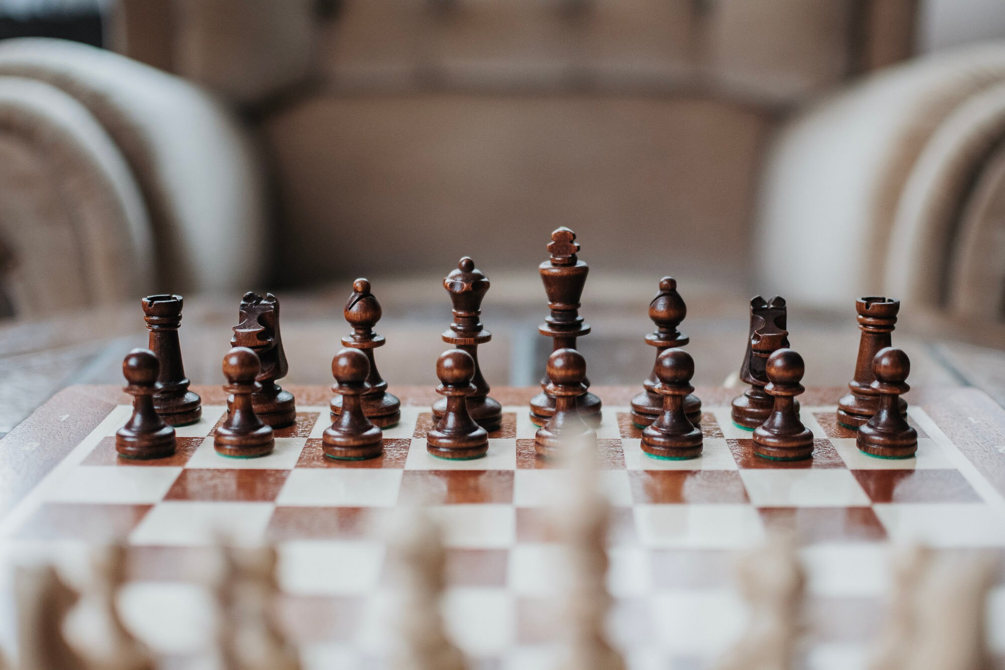 Original Tournament Chess Set No3, Inlaid Chess Board, Hand Curved ...