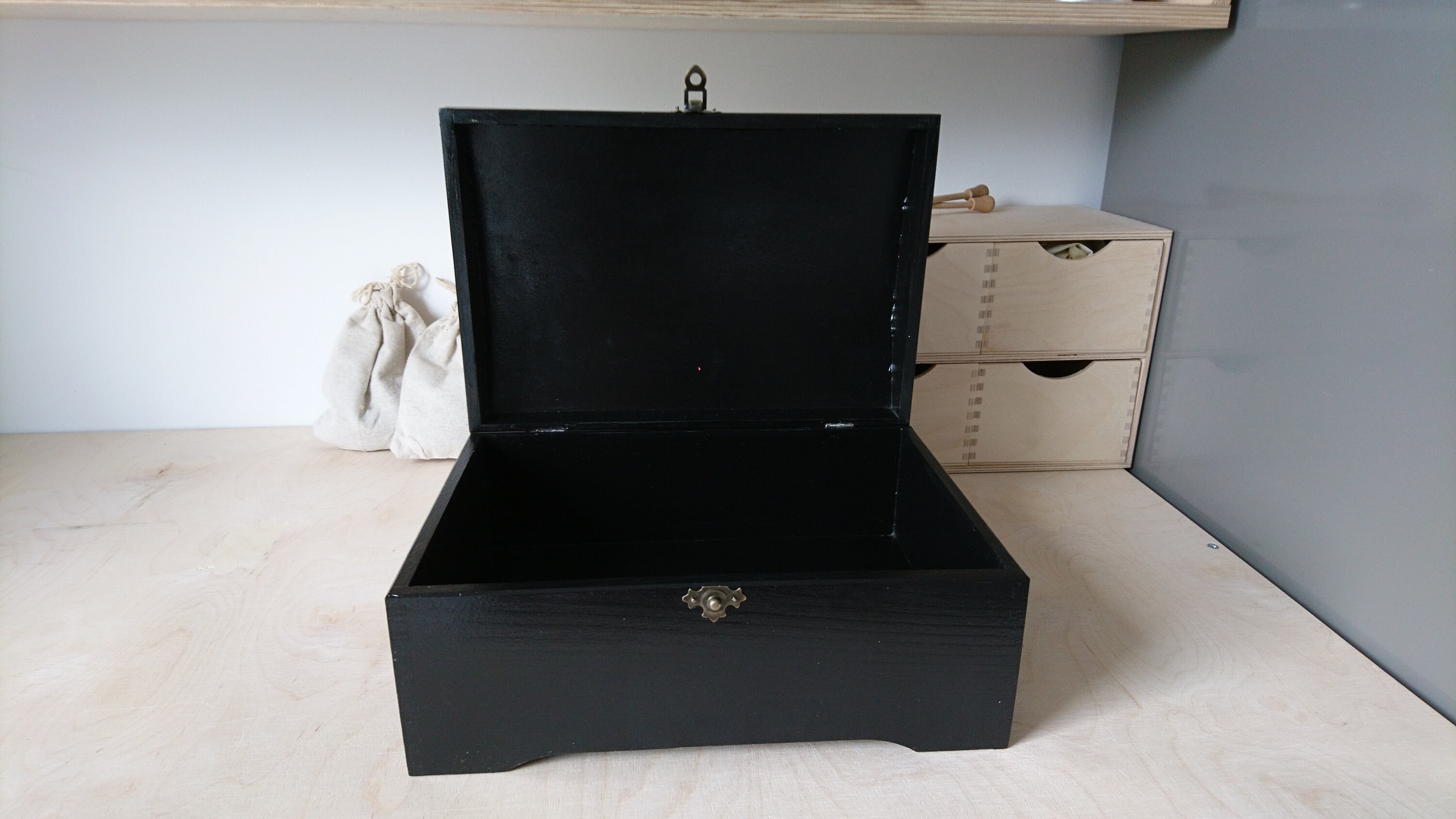 Black wooden box with lock jewelry boxring boxgift ideas | Etsy