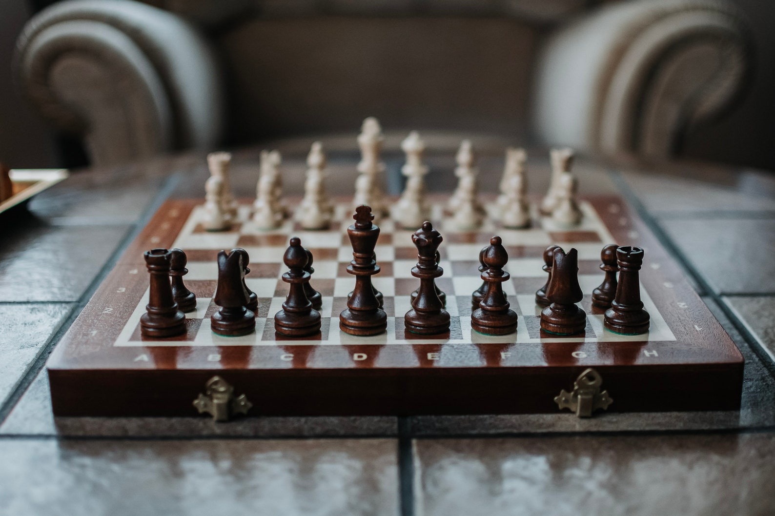 Original Tournament Chess Set No3, Inlaid Chess Board, Hand Curved ...