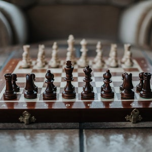 Original Tournament Chess Set No3, Inlaid Chess Board, Hand Curved ...