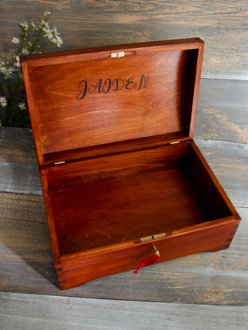 Wooden Box With Key Lockwith Your Textgift Ideasnatural - Etsy