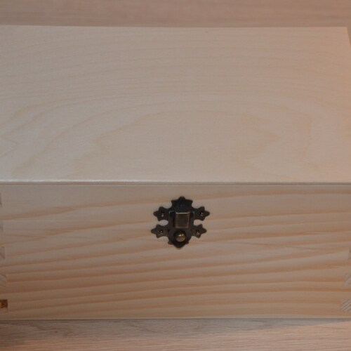 Unpainted Natural Wooden Chest With Lid and Handles Storage | Etsy