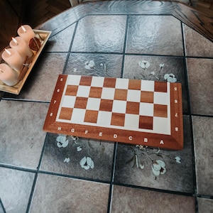 Original Tournament Chess Set No3, Inlaid Chess Board, Hand Curved ...