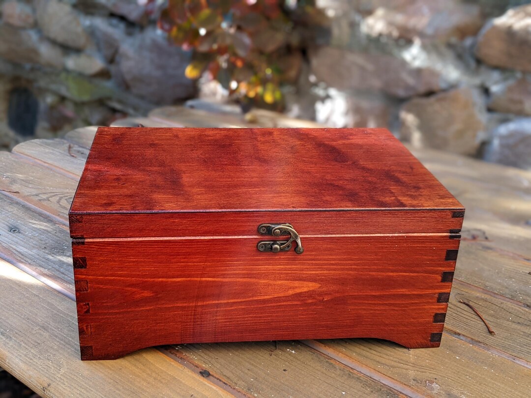 Wooden Box With Clasp Lock,jewelry Box,ring Box,gift Ideas,natural Wood ...