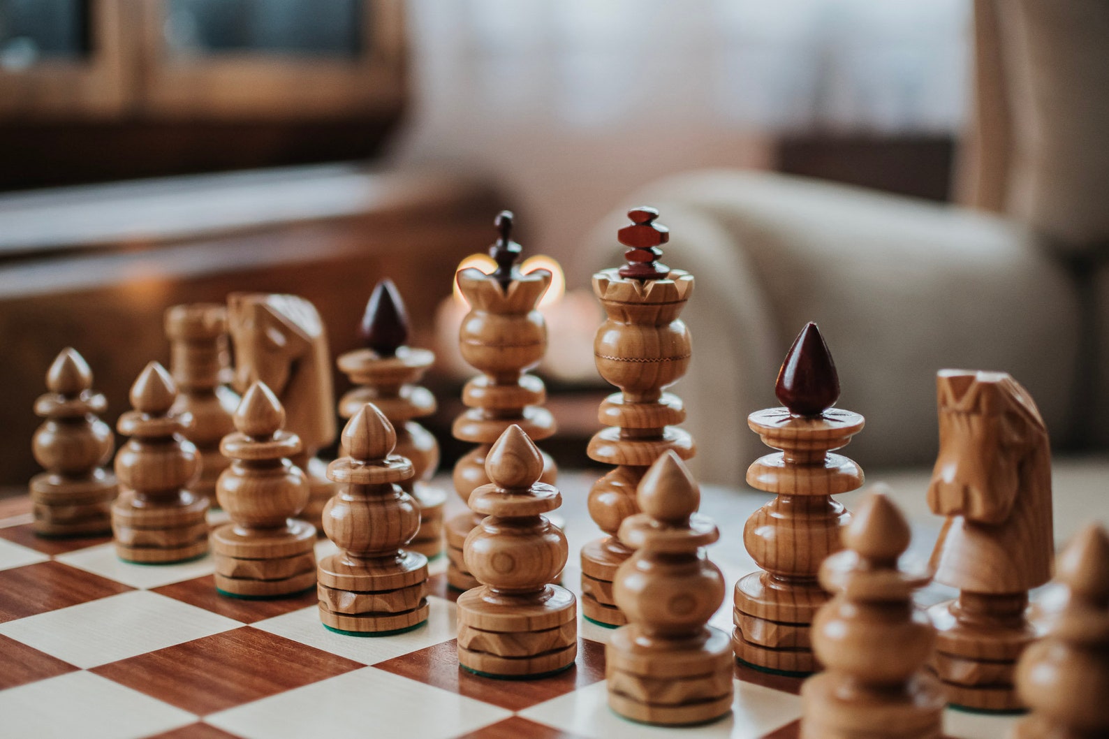 Prestigious Wooden Chess Board, Large Inlaid Cassette, Wooden Game ...