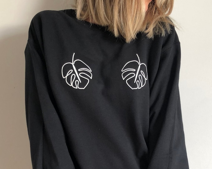 Monstera Leaf Sweatshirt Monstera Deliciosa Crewneck Houseplant Shirt ...