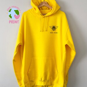 BEE KIND Hoodie Hooded Sweater Sweatshirt, Save the Bees Hoodie, Eco ...