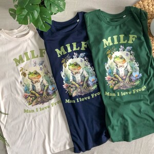 Man I Love Frogs Shirt, MILF Retro Frog Tshirt Organic, Cottagecore Shirt,goblincore Shirt,frog ...