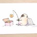 Donut Fisher Pug Art Print - Funny Art With Pugs and Donuts, Gone ...