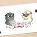 Standoff at Walnut Caramel Chew Pug Art - Chocolate and Pugs Love Art ...