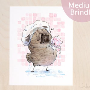 Brindle Bath Pugs: Loofah - Brindle Pug Art, Brindle Pug Bathroom Decor ...