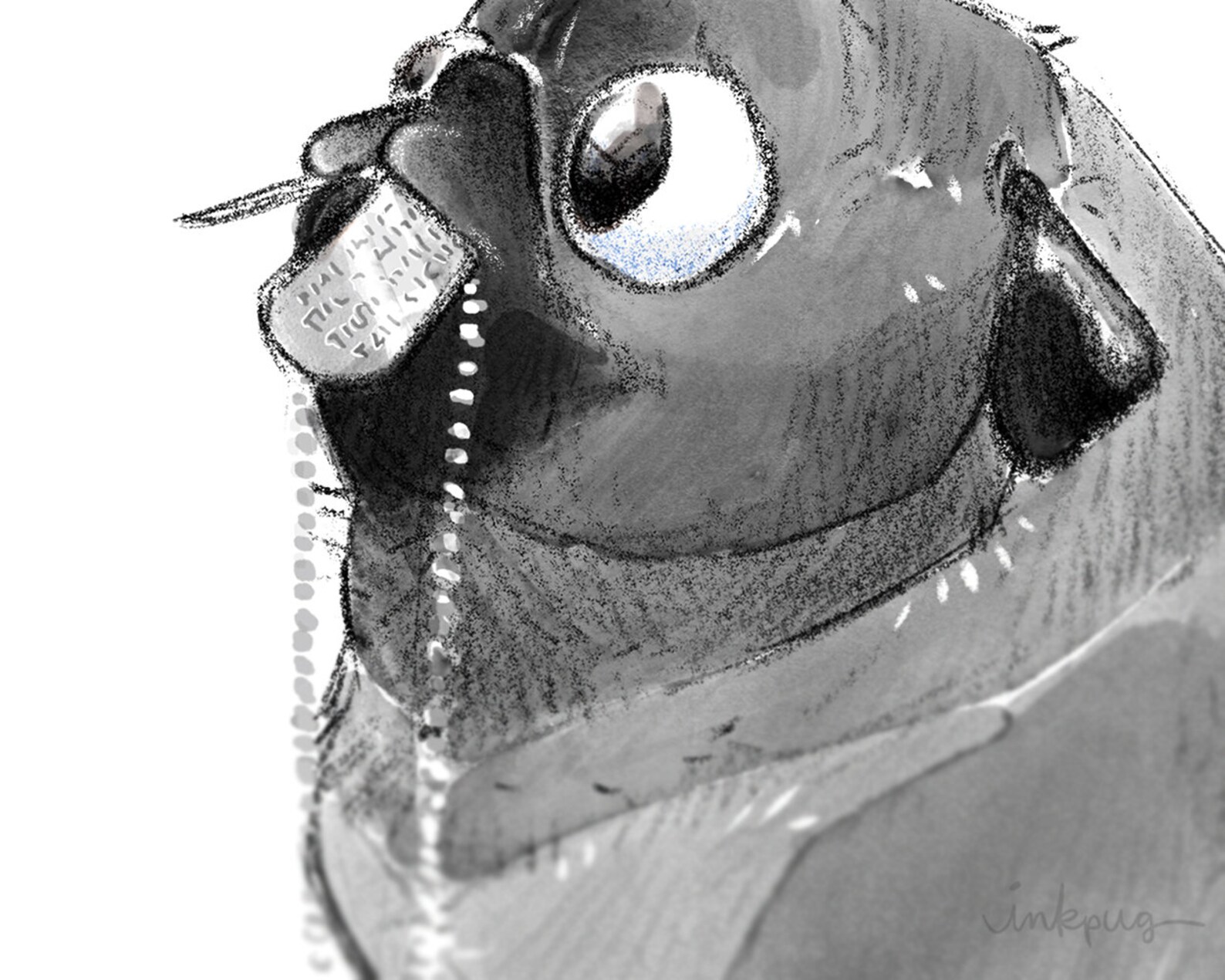 Dog Tags Pug Art Print Veteran Memorial Pug Memorial Day - Etsy