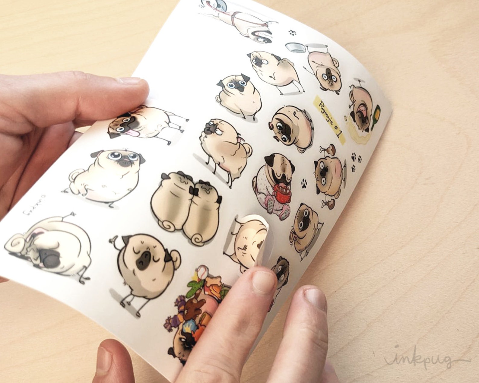 Pugmojis #1 Pug Stickers - Fawn or Black Pug Stickers, Planner Stickers ...