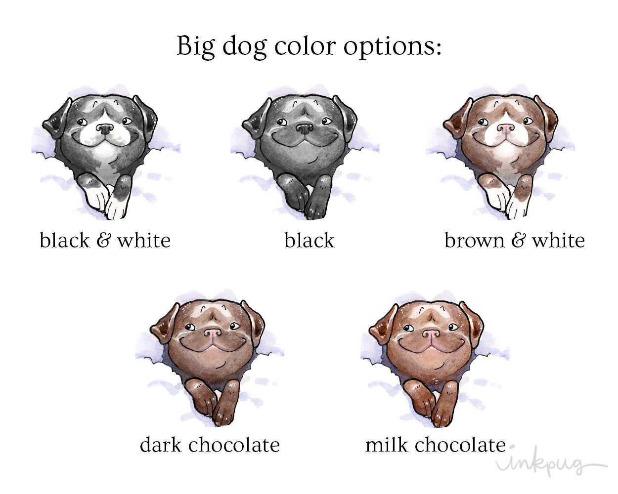 Dog Sledding winter and holiday pug art print with lab | Etsy