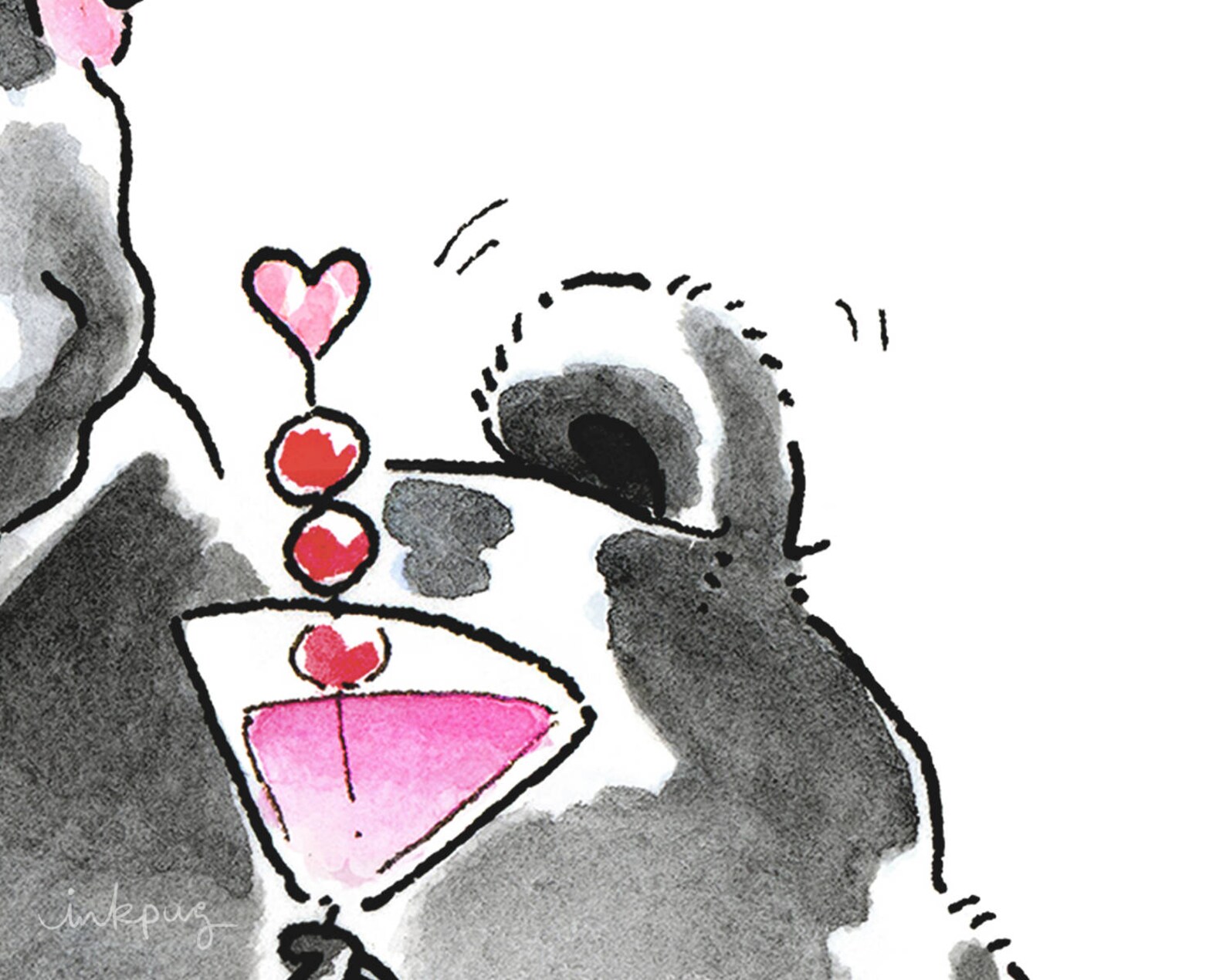 Spirit of Romance Black Pug Art Print Cute Love Art Love - Etsy