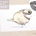 Bath Pugs: Singer Cute Shower Pug Art Print for Bathroom Decor, Funny ...