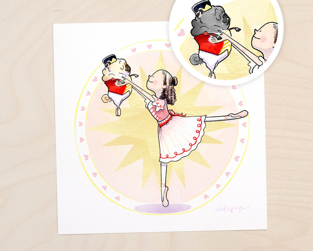The Nutcracker - Pug Ballet Print, Ballet Pug Art, Christmas and ...