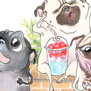 Dairy Freeze - Funny Pug Art, Summer Pugs, Ice Cream Pugs, Cute Pugs ...
