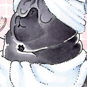 Bath Pugs: Singer - Cute Shower Pug Art Print for Bathroom Decor, Funny ...