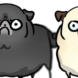 Angry Pug Art Print - Funny Art Print, Funny Pug Gift, Black Pug ...