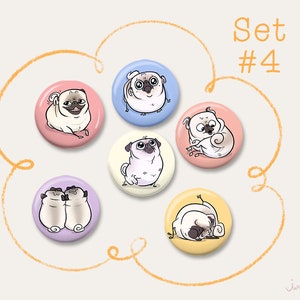 Pugmojis FAWN Pug Pins and Magnets Cute Pugs Magnets Fawn - Etsy