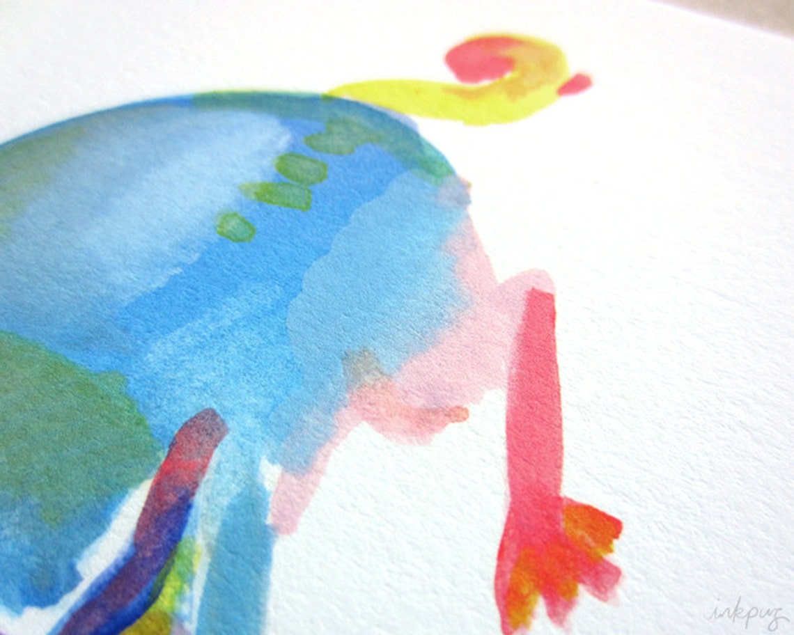 Blue Diver Pug Art Print - Colorful Print of Our Gouache Impressionist ...