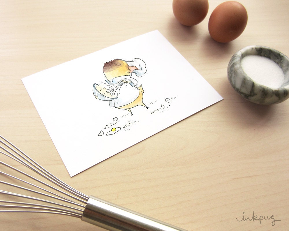 Chef Pug Art Print - Cute Pug Kitchen Decor, Pug Chef Decor, Funny ...