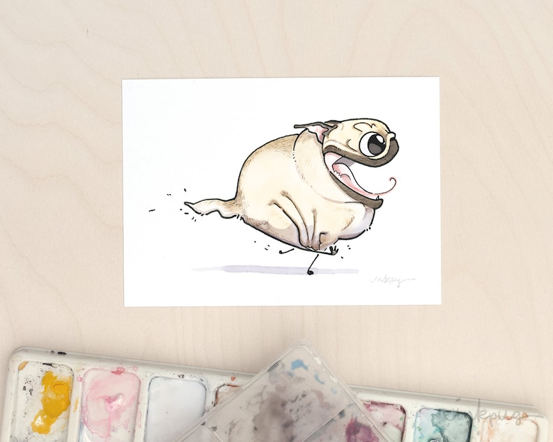 Zoomies Pug Art Print Cute Pug Art Zoomie Pug Print Funny - Etsy