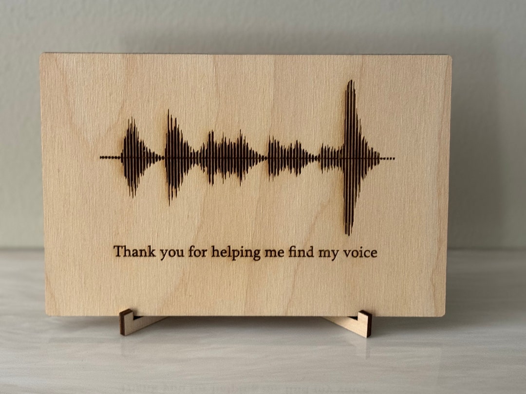 Personalized Sound Wave Card With Stand Thank You for Helping Me Find ...