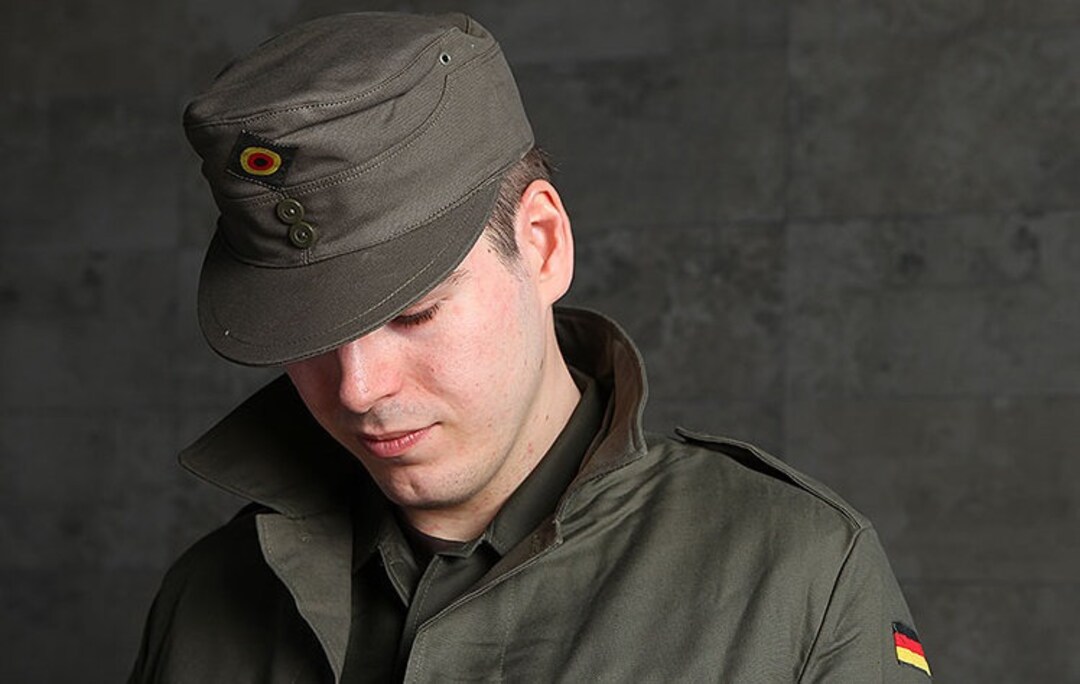 New German Army Moleskin Cadet Cap Military Hat Bundeswehr Olive Khaki ...